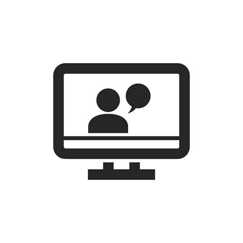 Webinar Icon In Thick Outline Style Black And White Monochrome Vector