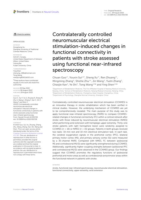 Pdf Contralaterally Controlled Neuromuscular Electrical Stimulation