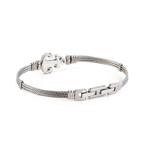 Stainless Steel Fleur De Lis Bracelet George Art Jewels