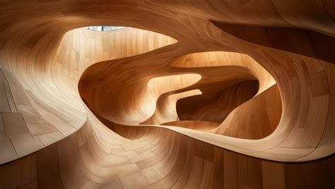 An Intricately Designed Wooden Architectural Structure Featuring Smooth