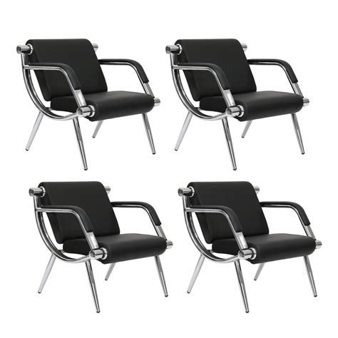 Set Of 4 Pu Leather Waiting Chair Seat Sofa Waiting Room Reception Seat