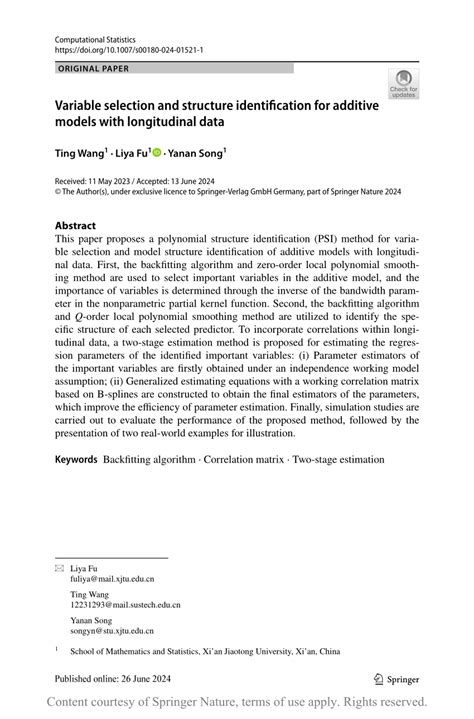 Variable Selection And Structure Identification For Additive Models