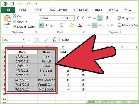 how to use autofilter in ms excel 7 steps with pictures