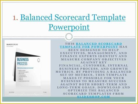 Free Balanced Scorecard Template Of Balanced Scorecard Template