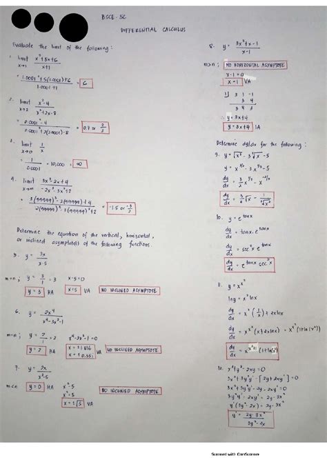SOLUTION Differential Calculus Problems With Solution Studypool