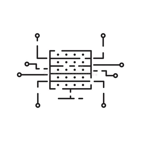Blockchain Thin Black Line Icon Vector Illustration Outline The