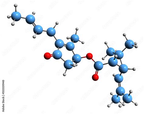 3d Image Of Cinerin I Skeletal Formula Molecular Chemical Structure