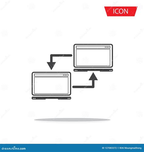 Network Connection Between Computers Icon Vector Isolated On White