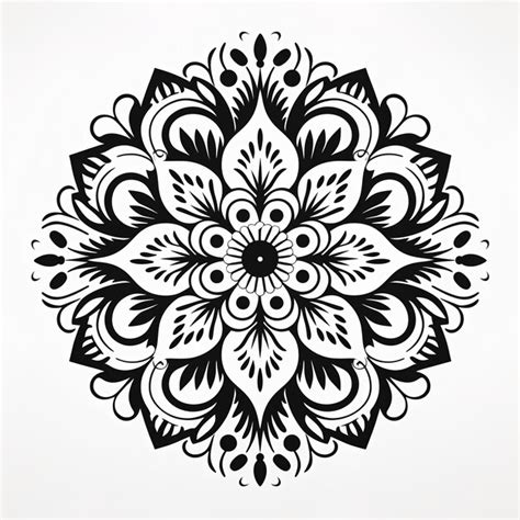 Premium Photo Flower Mandala Pattern On White Background For