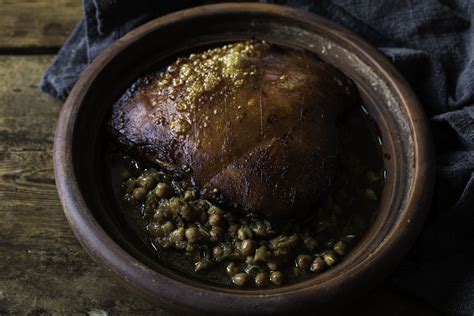 Whole Pork Cheek Recipe Slow Cooked With Chickpeas And Oloroso
