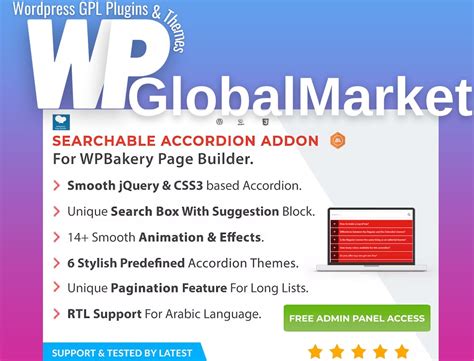ultimate searchable accordion wpbakery page builder addon wordpress