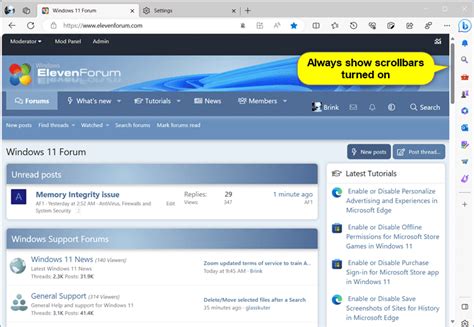 Turn On Or Off Always Show Scrollbars In Microsoft Edge Windows 11 Forum