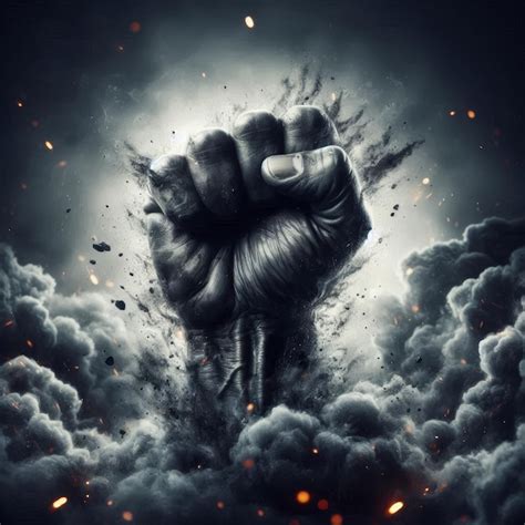 Powerful Fist Strength Impact Premium Ai Generated Image