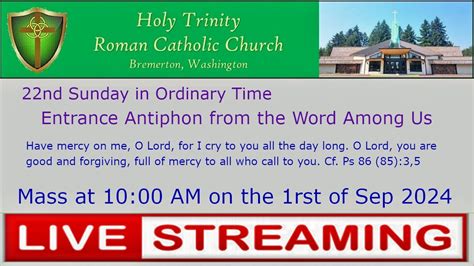 22nd Sunday in Ordinary Time - YouTube