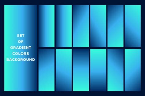 파란색 배경 그라데이션 세트 프리미엄 벡터