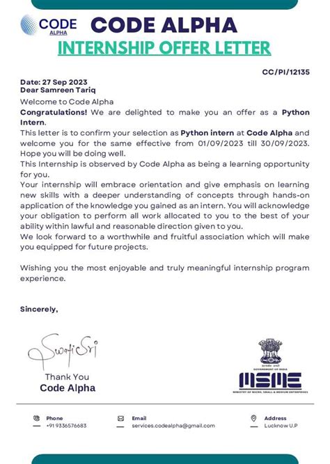 Samreen Tariq On Linkedin Codealpha Python Internship