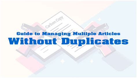 How To Manage Multiple Website Articles Without Duplication