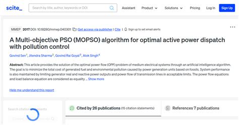 A Multi Objective Pso Mopso Algorithm For Optimal Active Power Dispatch With Pollution Control