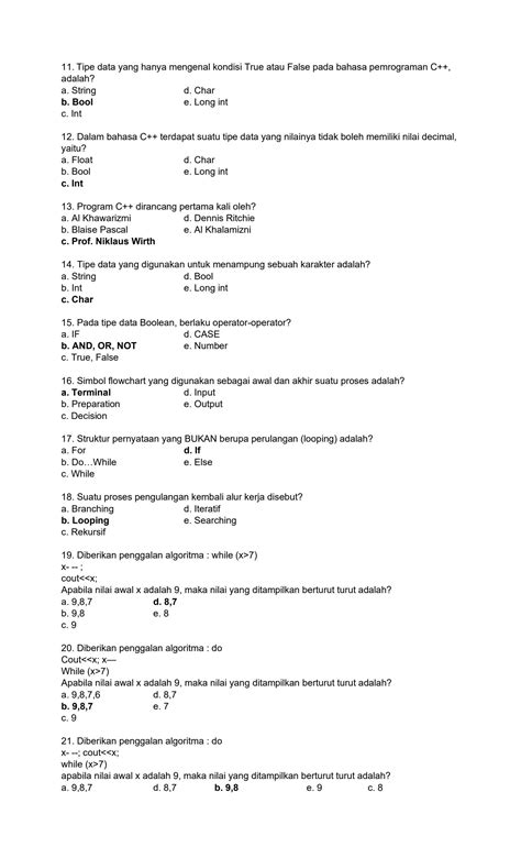 SOLUTION Latihan Soal Pg Logika Algoritma Studypool