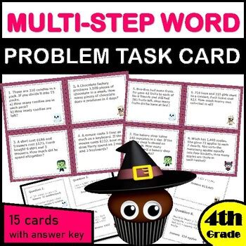 Th Multi Step Word Problem Add Subtract Multiply Divide Math Task Cards
