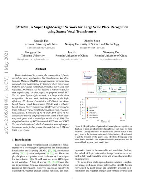 svt net a super light weight network for large scale place recognition