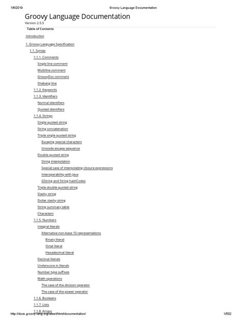 Groovy Language Documentation Pdf Class Computer Programming