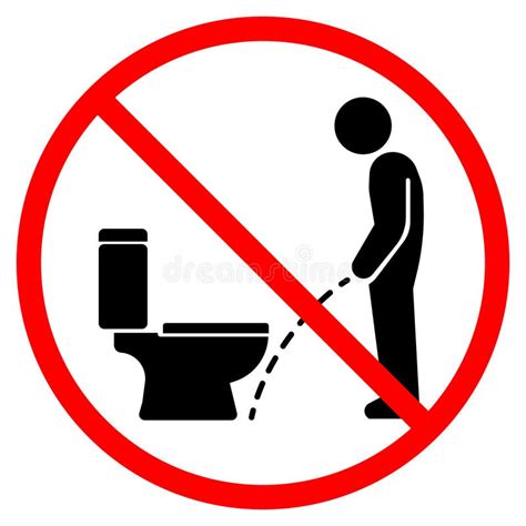 No Urinating On Floor Or Toilet Seat Symbol Stock Illustration