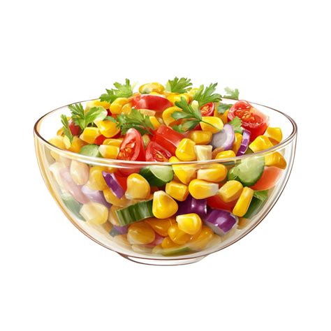 Corn Salad In Glass Bowl 53458209 Png