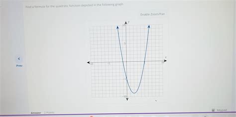 Find A Formula For The Quadratic Function Depicted In The Following