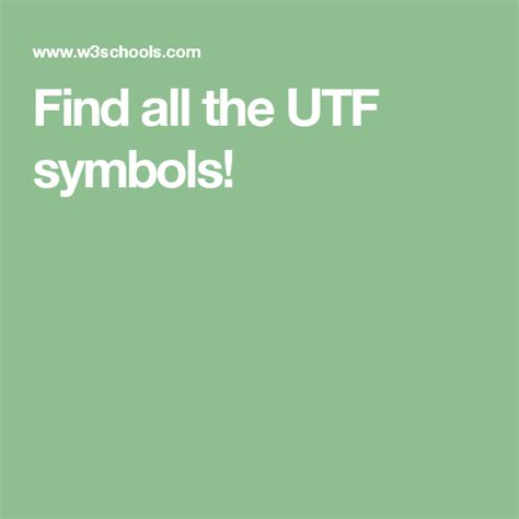 Find All The UTF Symbols