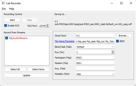 2 Lab Streaming Layer Receiving Stream Myaudiostream From