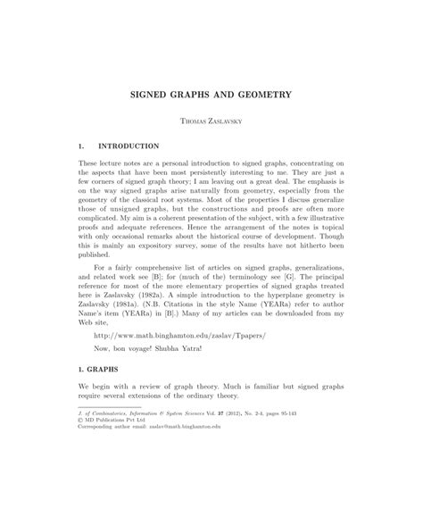pdf signed graphs and geometry