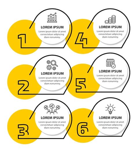 premium vector 6 steps infographic flowchart design template