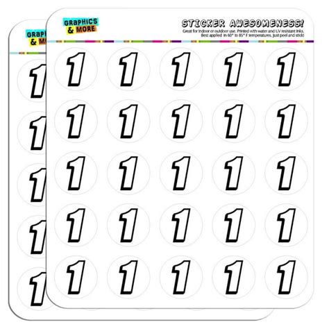 1 Number One 1 Scrapbooking Crafting Stickers