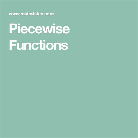 Piecewise Functions Function Math Arithmetic