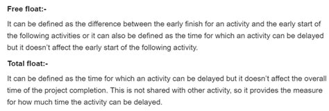 Answered Distinguish Between Free Float And Total Float Bartleby