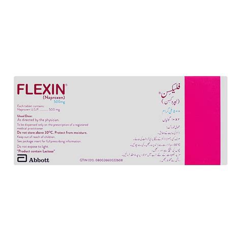 Buy Flexin Tablets 500mg Strip 10 Tablets In Pakistan Shopaholicpk