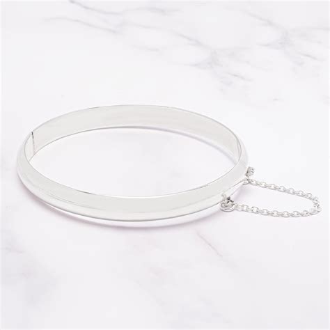 Sterling Silver Classic Bangle Bracelet —