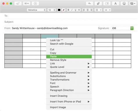 How To Insert Tables Into Emails In Mail On Mac