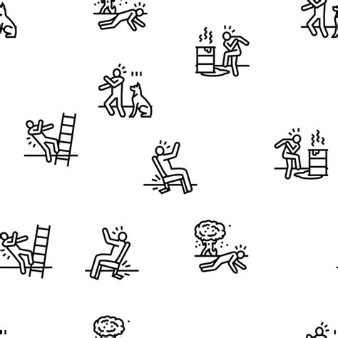 Accident Injury Safety Man Risk Vector Seamless Pattern 23245931 Vector