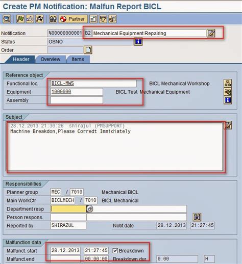 sap consultant bangladesh sap pm notification create