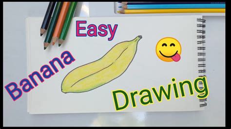 How To Draw Banana Very Easy Banana Drawing Step By Step YouTube