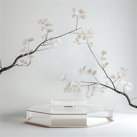 Premium Photo Pentagonal Plexiglass Podium With Matte Finish Two Tier