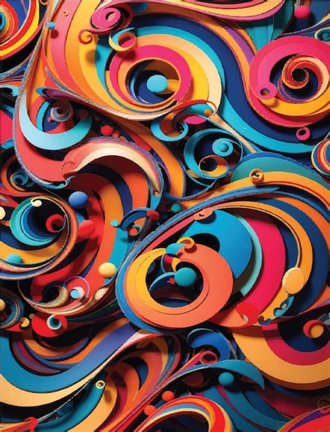 Premium Ai Image A Vibrant Swirling Abstract Pattern Of Interlocking