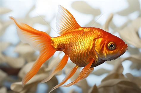 一条金鱼在水池中游动高清图片下载 正版图片600843127 摄图网
