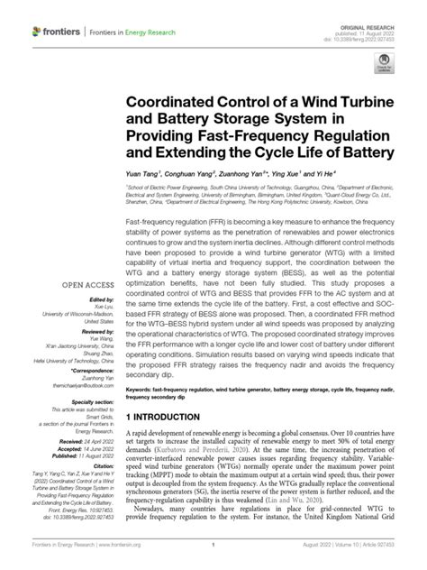 coordinated control of a wind turbine and battery storage system in