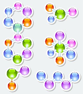 Vector Abstract Molecule Icon Set Isolated Illustration Sphere Vector Isolated Illustration
