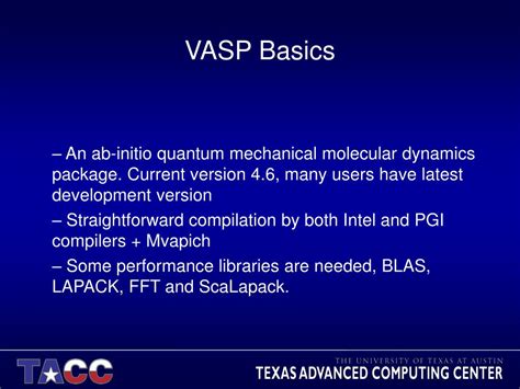 Ppt Using Vasp On Ranger Powerpoint Presentation Free Download Id