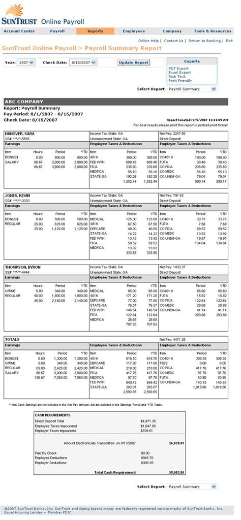 SunTrust Online Payroll Guided Tour