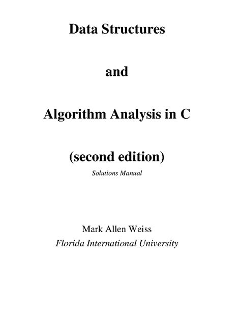 Solutions Manual Data Structur In C Data Structures And Algorithm